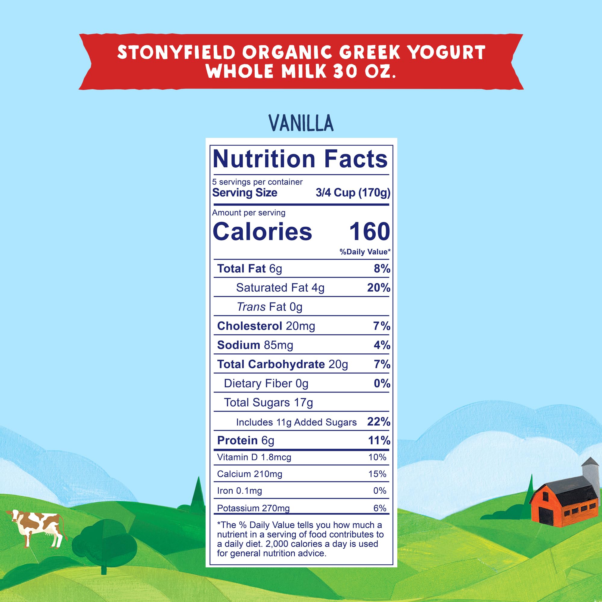 Stonyfield Organic Whole Milk Probiotic Yogurt, Vanilla, 32 oz. – Immunity & Digestive Health
