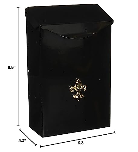 Gibraltar Mailboxes Classic Small Capacity Galvanized Steel Black, Wall-Mount Mailbox, BW110000