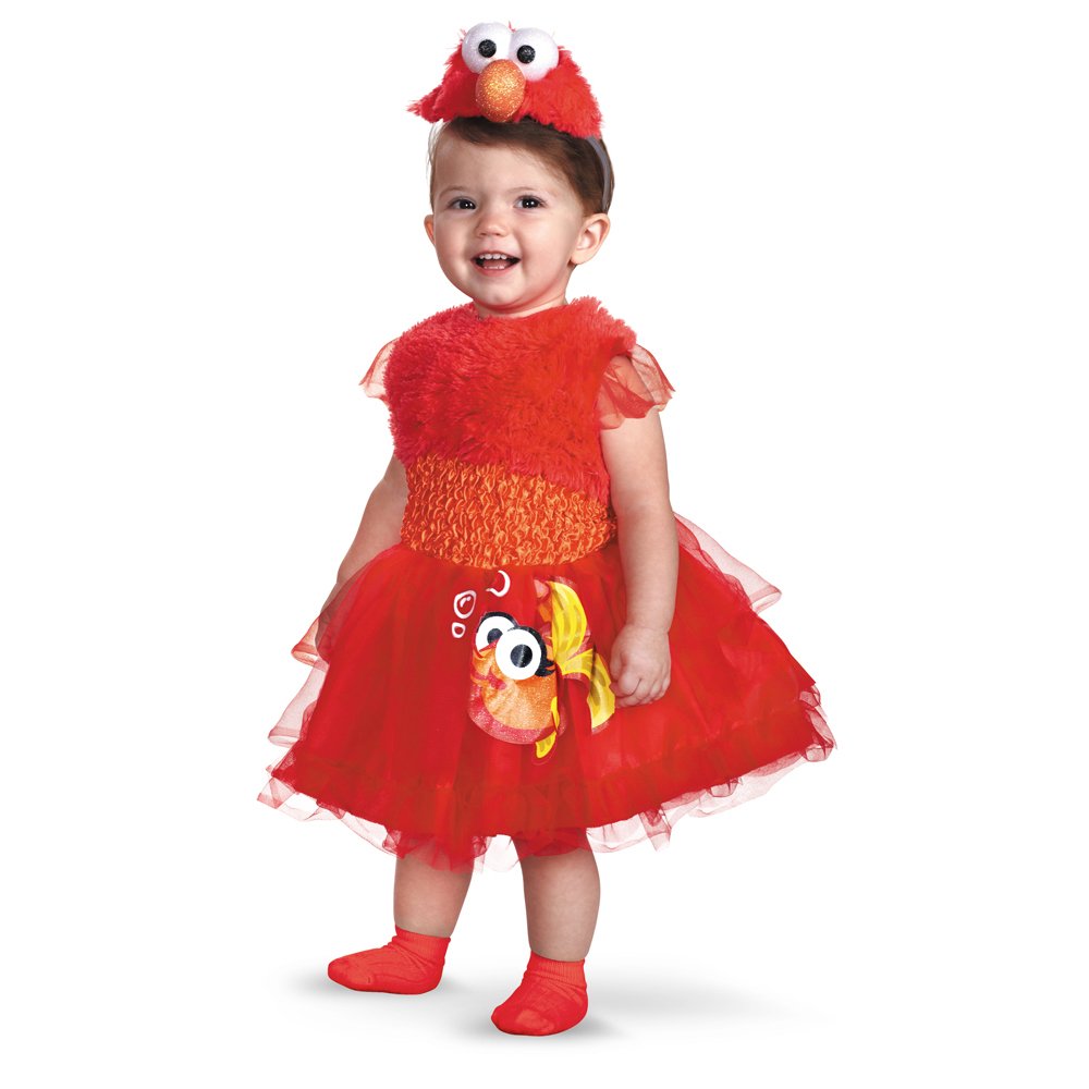 Sesame Street Frilly Elmo Costume, Official Elmo Halloween Outfit, Size (12-18 Months)