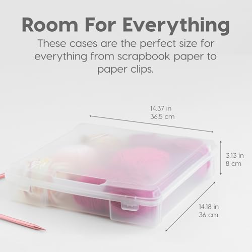 IRIS USA Fits 12" x 12" Paper, 6-Tier Scrapbook Rolling Storage Cart with Organizer Top for Papers Vinyl Tools Office Art and Craft Supplies, Yarn, White Frame with 6 Clear Cases w/ Built in Handle