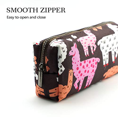 Llama Pencil Case Large Capacity Canvas Pen Bag Pouch Stationary Case Makeup Cosmetic Bag (Llama)