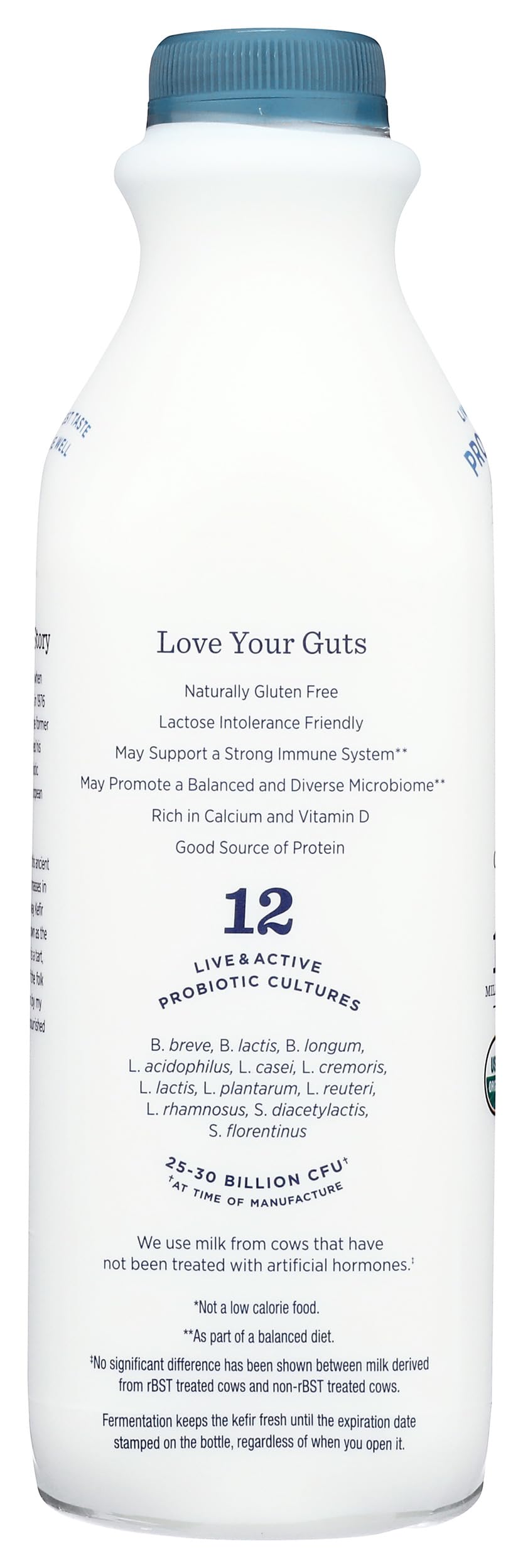 Lifeway Organic Low Fat Kefir, Plain, 32 Ounce, 11g Protein, 12 Live Active Cultures