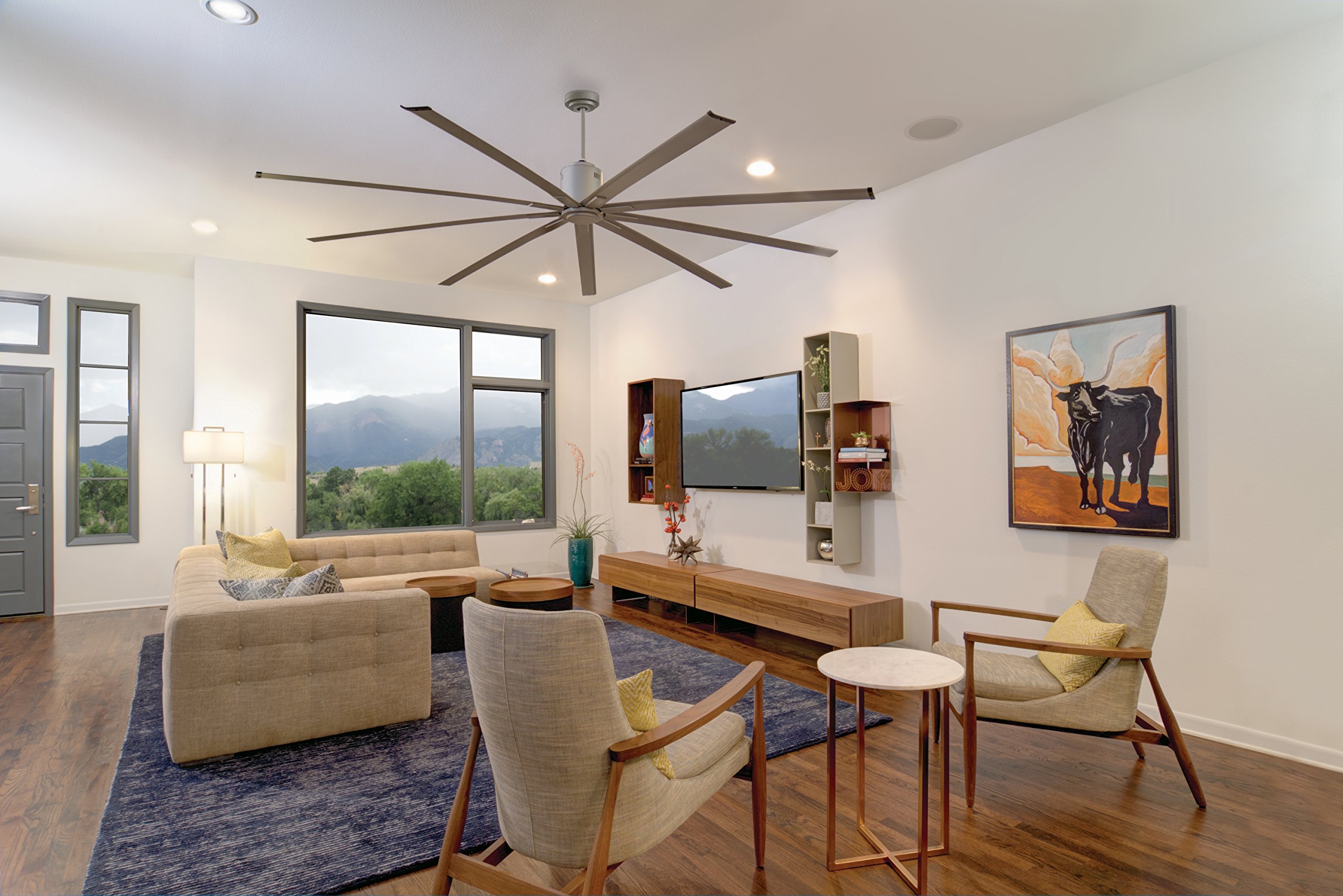 Big Air Large Ceiling Fan 72" | MAXX AIR Industrial Ceiling Fan Ideal for Large Spaces, Outdoor Patios, Barns| Includes DC Motor With 6 Speed with Remote | Energy Efficient 35 Watts (Brushed Nickel)