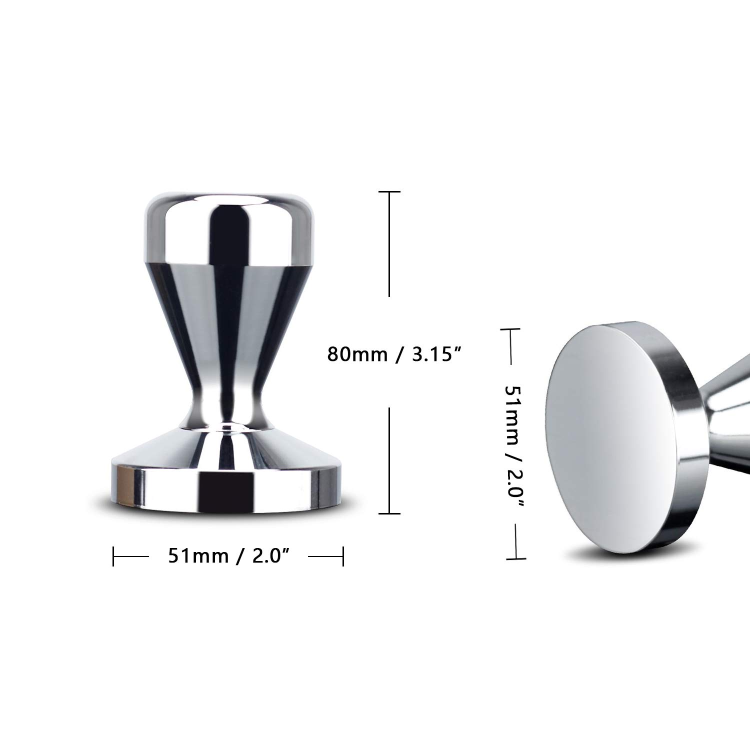 BlueSnail Stainless Steel Coffee Tamper Barista Espresso Tamper 51mm Base Coffee Bean Press