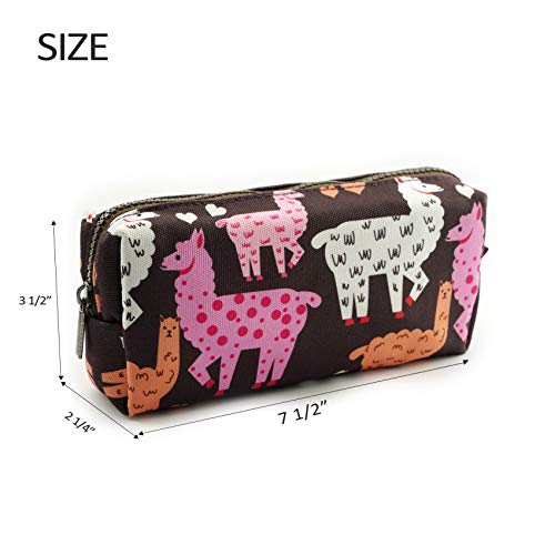 Llama Pencil Case Large Capacity Canvas Pen Bag Pouch Stationary Case Makeup Cosmetic Bag (Llama)