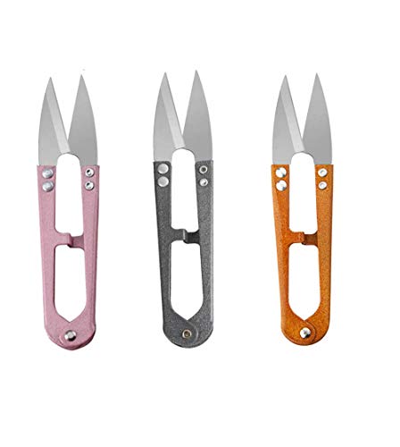 Ruwado 3 Pcs Thread Clippers Sewing Scissors 4.2 Inch Cutter Mini Snip Trimming Nipper Handheld Snippers Embroidery Clippers Sewing Scissors for Stitch Art Craft Project Tailor DIY Supplies