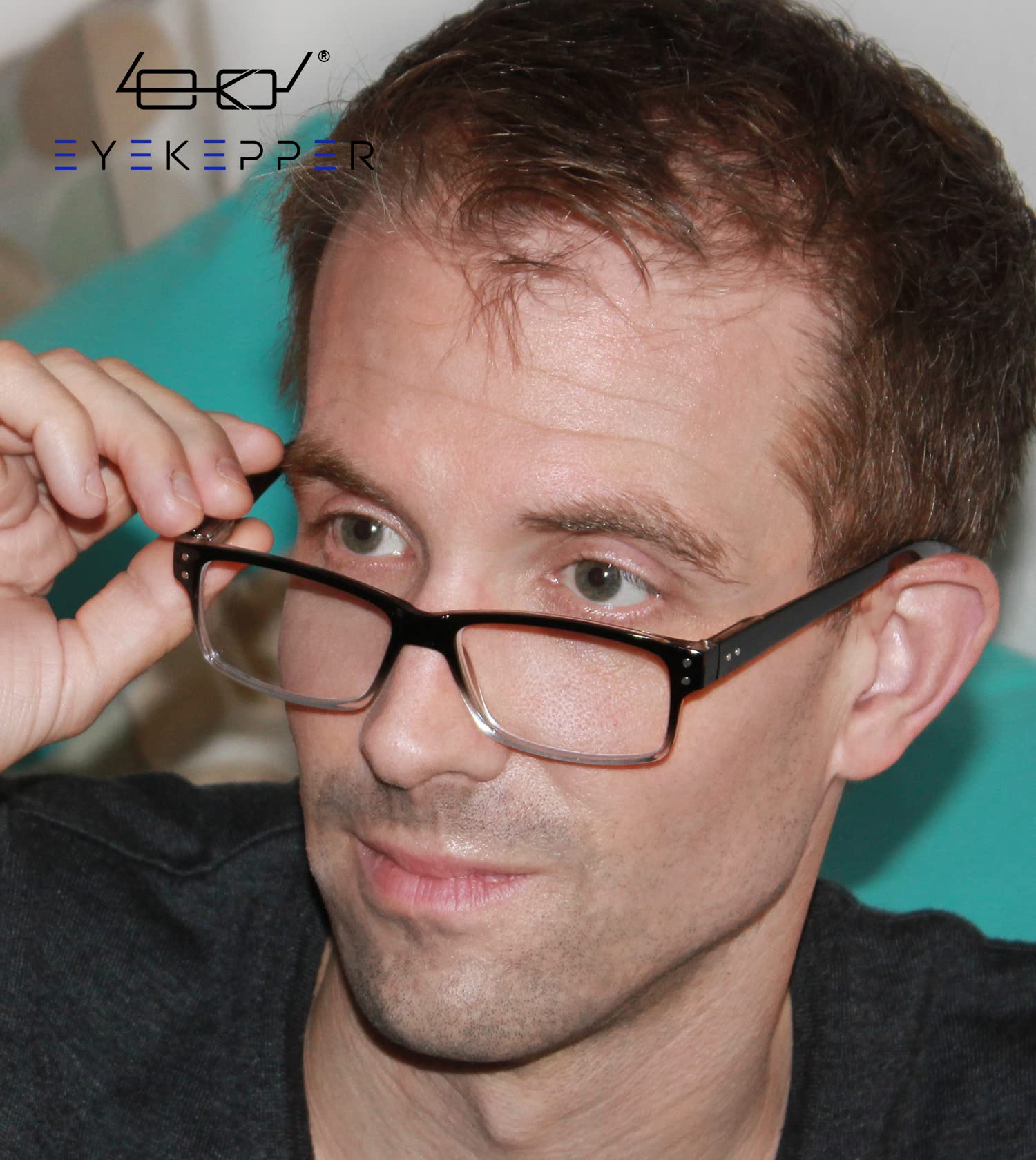 Eyekepper 5 Pack Reading Glasses for Men Spring Hinges Classic Readers Black Frame +3.00