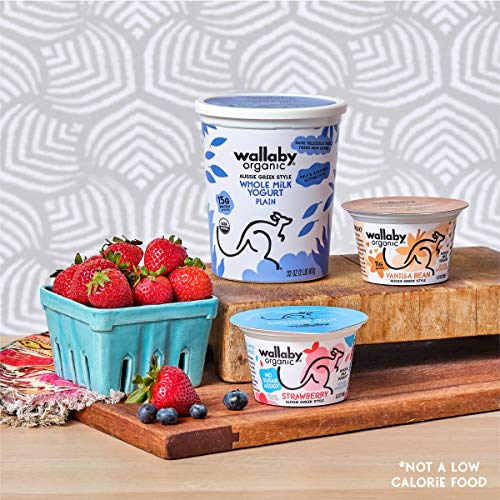 Wallaby Organic Aussie Greek Whole Milk Yogurt, Plain, 32 oz. USDA Organic