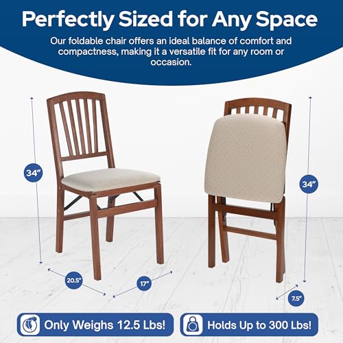 Stakmore Slat Back Folding Chair Finish, Set of 2, Cherry