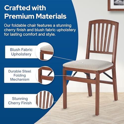 Stakmore Slat Back Folding Chair Finish, Set of 2, Cherry