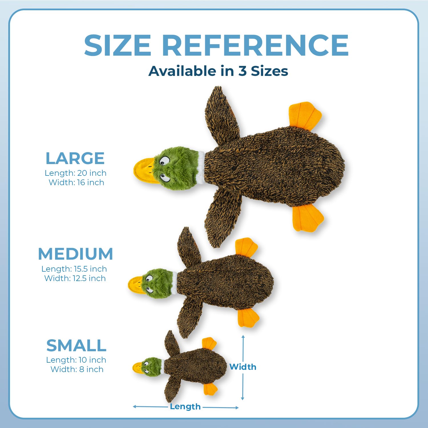 Best Pet Supplies 2-in-1 Stuffless Squeaky Dog Toys with Soft, Durable Fabric for Small, Medium, and Large Pets, No Stuffing for Indoor Play, Holds a Plastic Bottle - 1Wild Duck, Medium