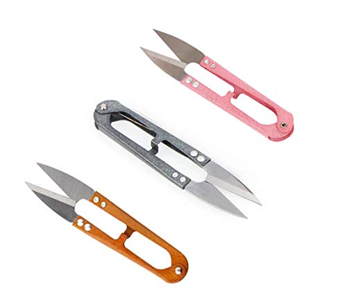 Ruwado 3 Pcs Thread Clippers Sewing Scissors 4.2 Inch Cutter Mini Snip Trimming Nipper Handheld Snippers Embroidery Clippers Sewing Scissors for Stitch Art Craft Project Tailor DIY Supplies