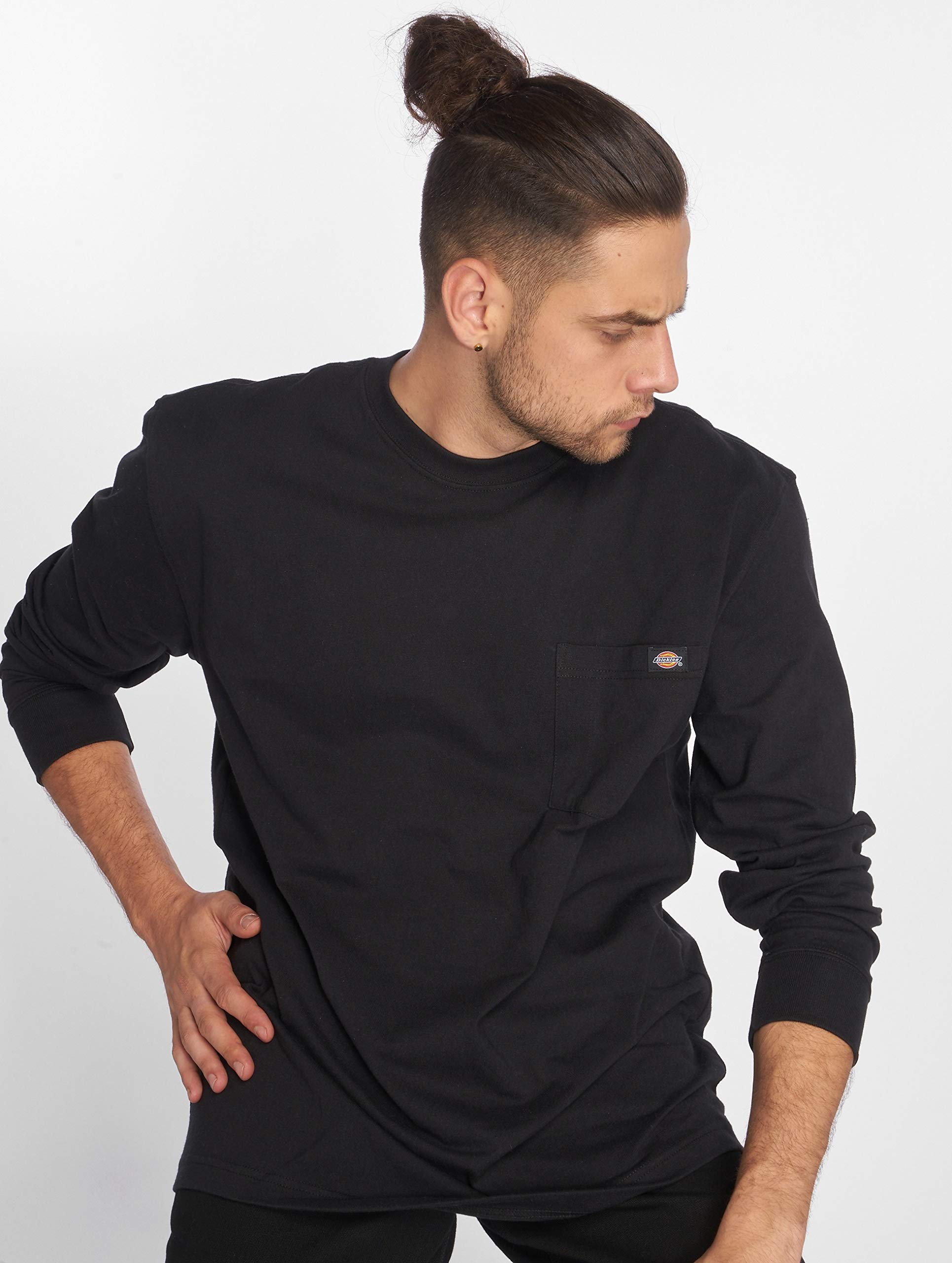 Dickies Men's Long Sleeve Heavyweight Crew Neck, Black, Large