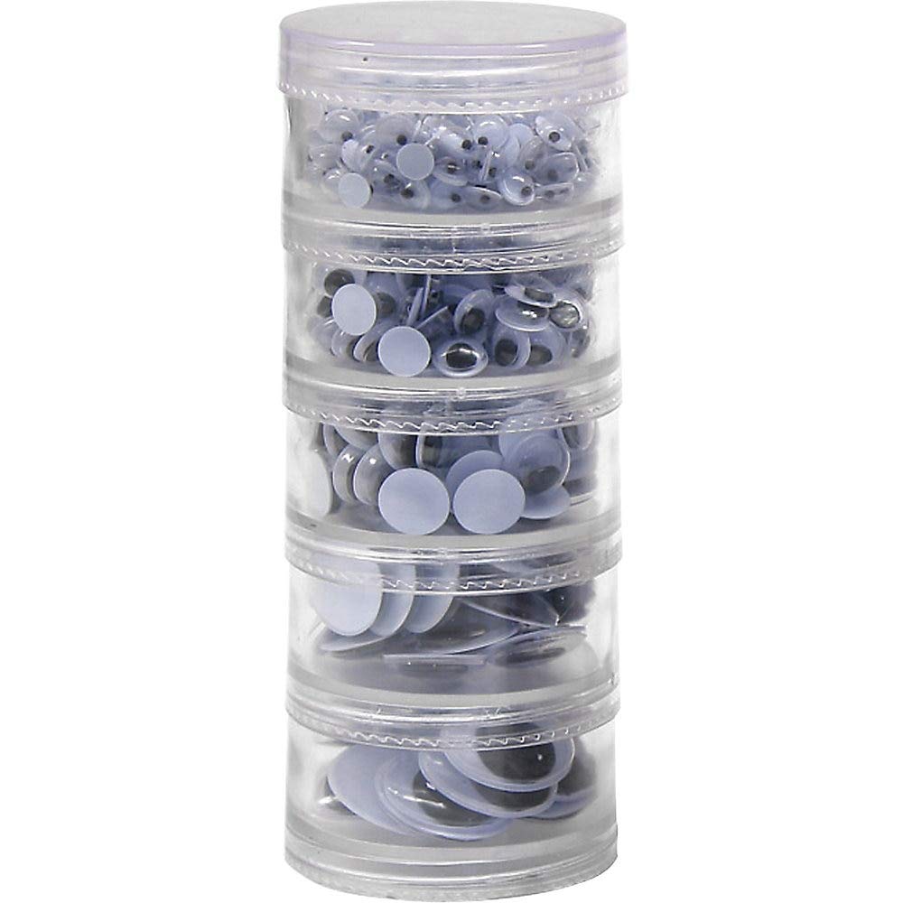 Creativity Street Storage Stacker Wiggle Wiggly Eye, Assorted Size, 560 per Set