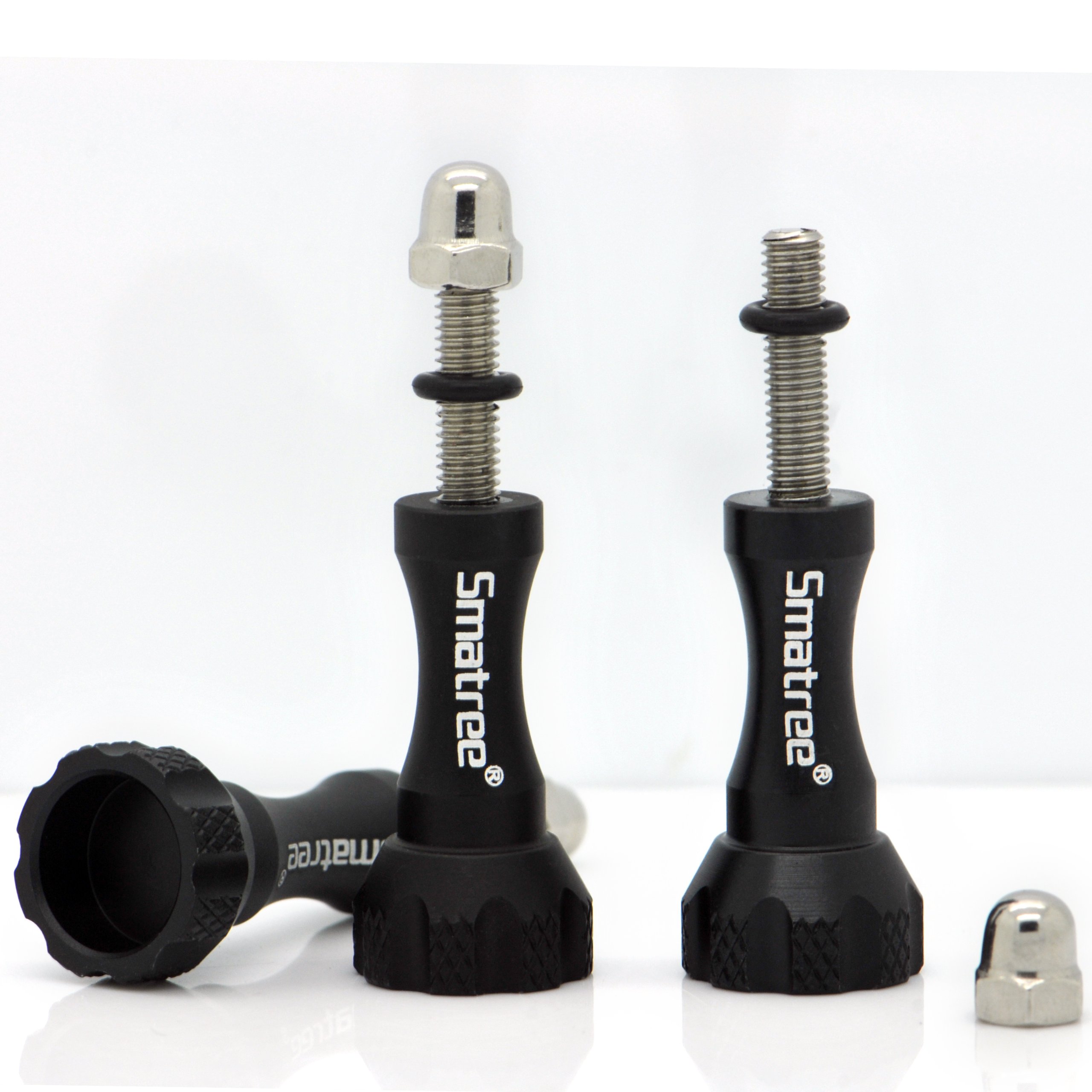 Smatree 3pcs Long Alumunium Thumbscrew Compatible for Gopro 13/12/11/10/9/8/7/6/5/4/3+/3/2/1/2018/Max/DJI OSMO Action Cameras, (Black)