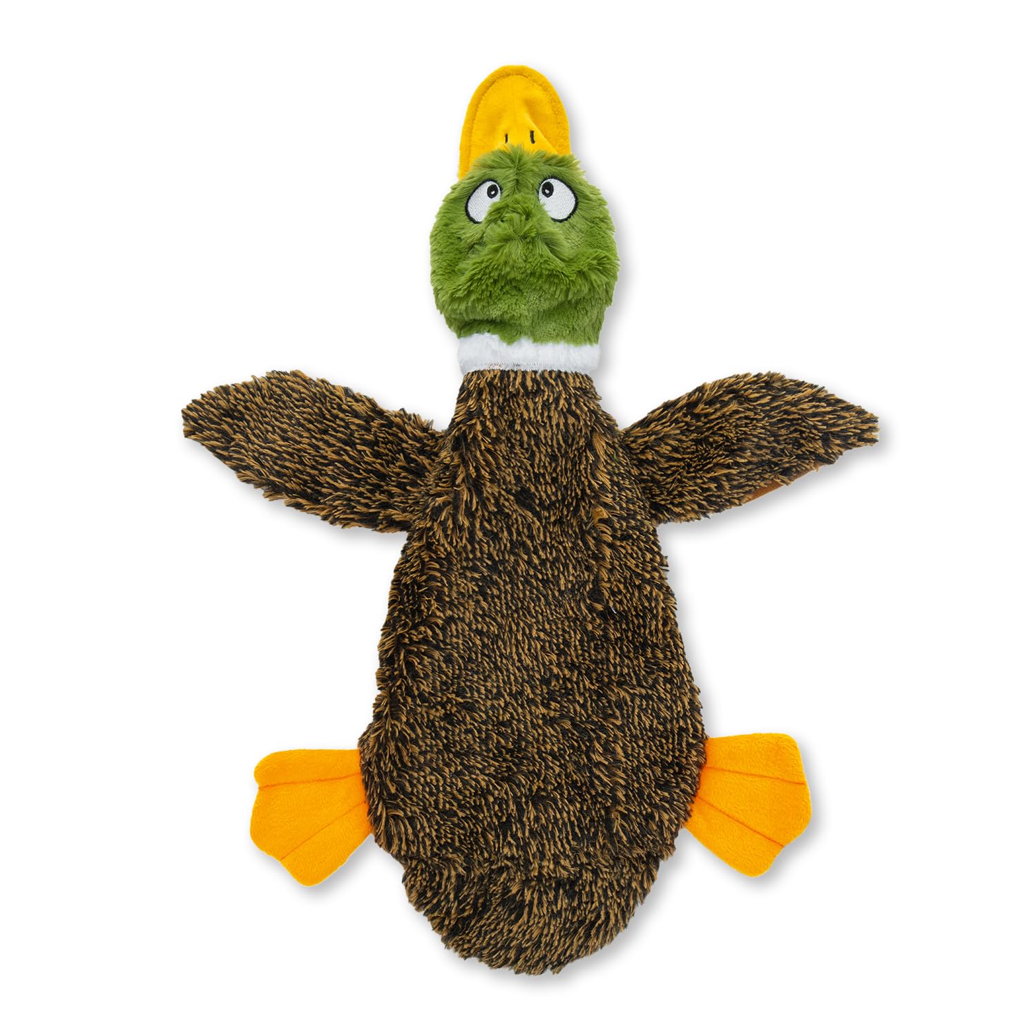 Best Pet Supplies 2-in-1 Stuffless Squeaky Dog Toys with Soft, Durable Fabric for Small, Medium, and Large Pets, No Stuffing for Indoor Play, Holds a Plastic Bottle - 1Wild Duck, Medium