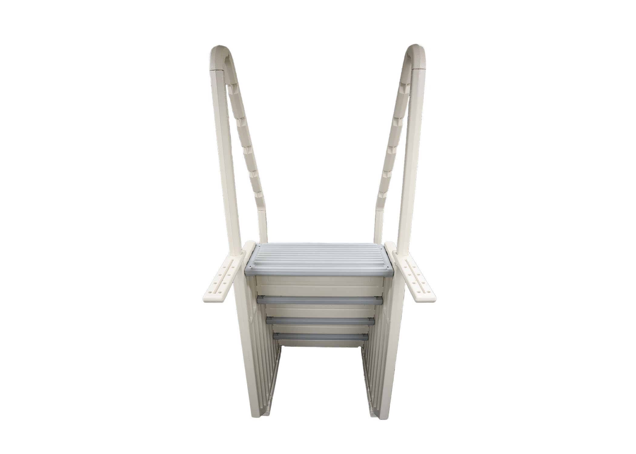 Confer Plastics Step-1X: Sturdy Above Ground Entry System with Dual Handrails and Slip-Resistant Steps, Easy Installation, Supports up to 400 lbs - Proudly Made in USA. Warm Grey with Grey Treads