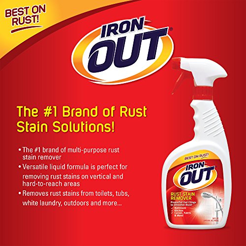 Iron OUT Spray Gel Rust Stain Remover, Remove and Prevent Rust Stains in Bathrooms, Kitchens, Appliances, Laundry, and Outdoors, 24 Ounce, Pack of 6