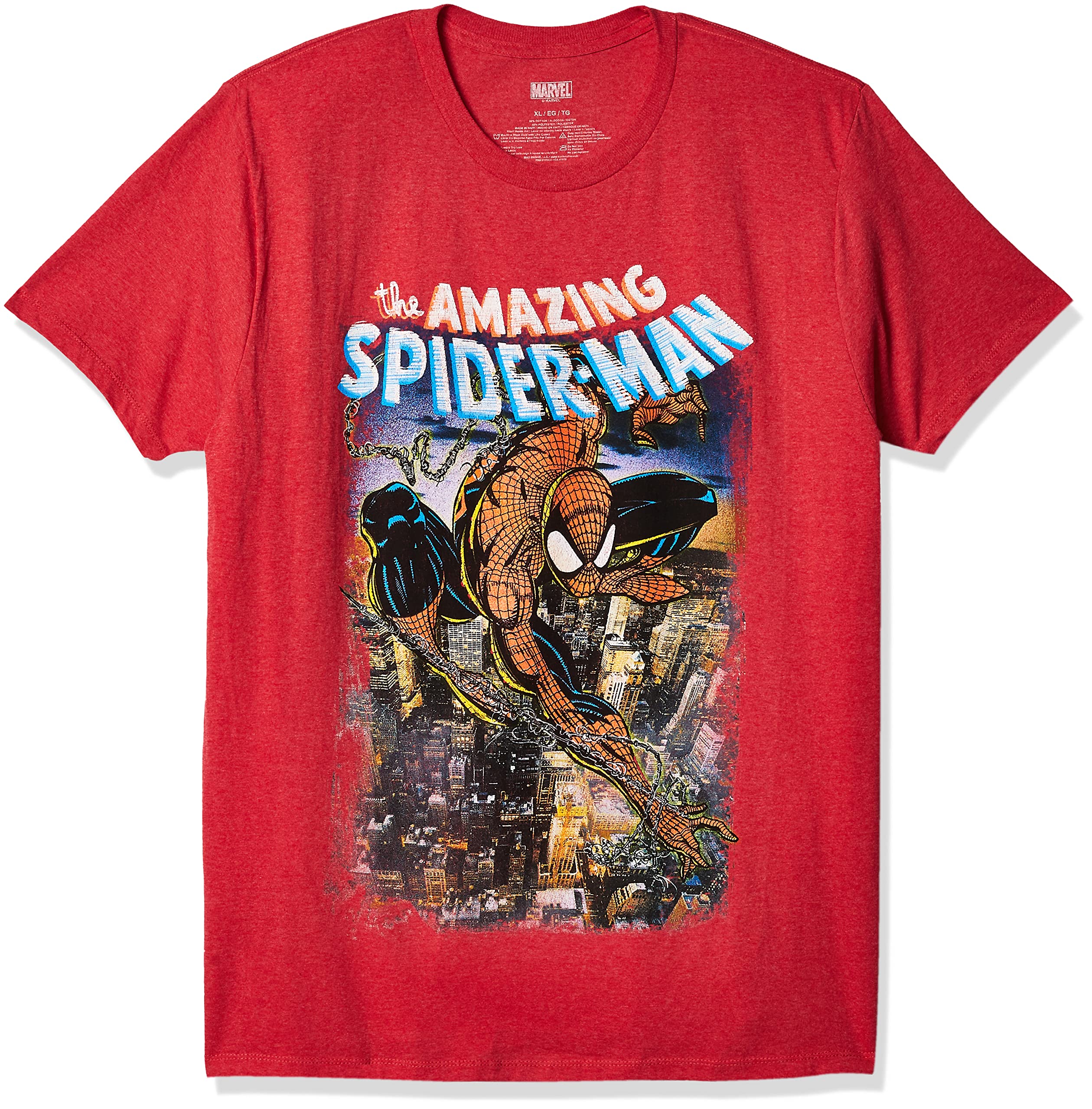Marvel mens T-shirt T Shirt, Red Heather, Large US