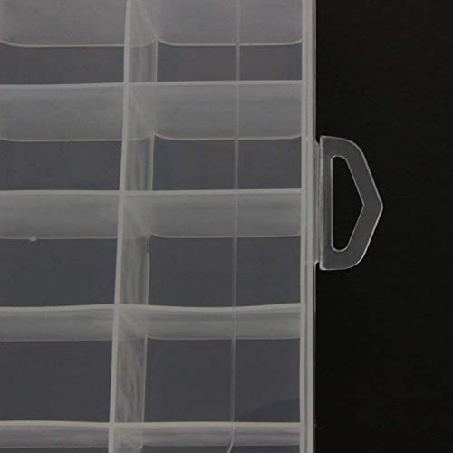 Juvielich Clear Plastic Organizer Box, 36 Fixed Grids Storage Container Jewelry Box for Beads Art DIY Crafts Jewelry Fishing Tackles 10.83"x7.4"x1.77"(LxWxH)
