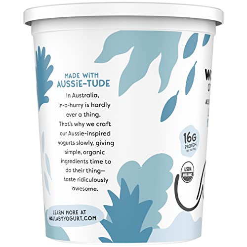 Wallaby Organic Aussie Greek Low Fat Yogurt, Plain, 32 oz. USDA Organic