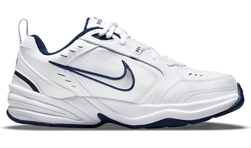 Nike Men's Air Monarch IV Cross Trainer, White/Metallic Silver, 6 X-Wide