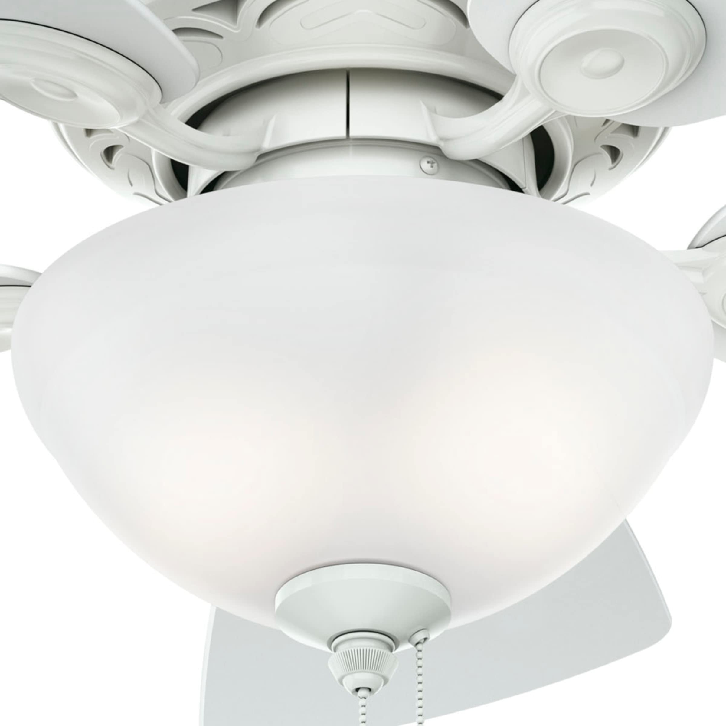 Hunter Fan Company, 52089, 34 inch Watson Snow White Ceiling Fan with LED Light Kit and Pull Chain