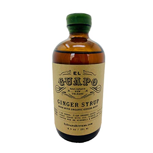 El Guapo Bitters Ginger Syrup 8.5 oz – Complex Non Alcoholic Cocktail Mixer with Galangal – Gluten Free, Vegetarian & Non GMO - Made in New Orleans with Sustainable Packaging