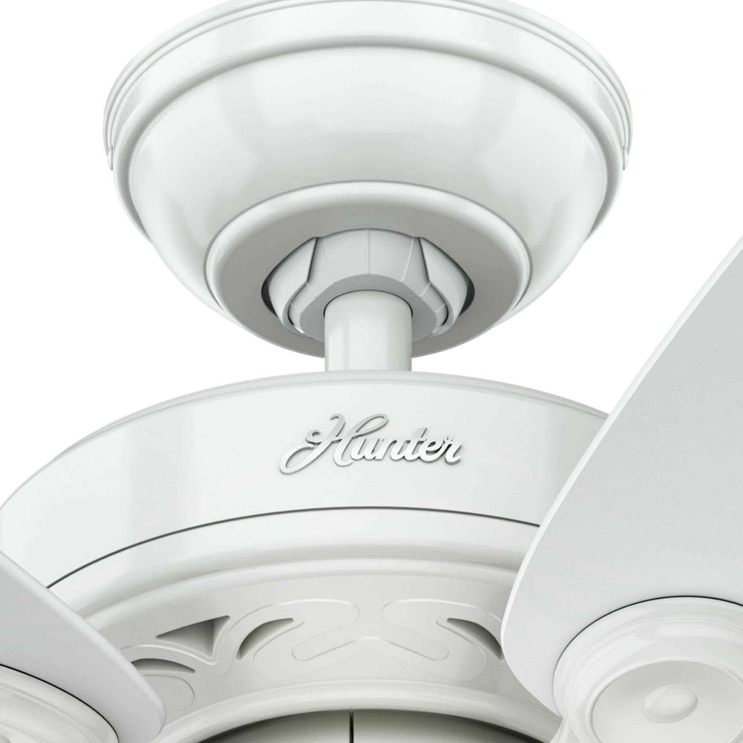 Hunter Fan Company, 52089, 34 inch Watson Snow White Ceiling Fan with LED Light Kit and Pull Chain