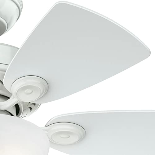 Hunter Fan Company, 52089, 34 inch Watson Snow White Ceiling Fan with LED Light Kit and Pull Chain