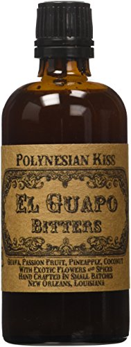 El Guapo Bitters Polynesian Kiss Bitters 4 Fl Oz - Citrus Digestive Bitters - Alcohol Free, Gluten-Free & Vegan - Tropical Drink Enhancer - Premium Quality Non-GMO No Sugar Added flavor for cocktails