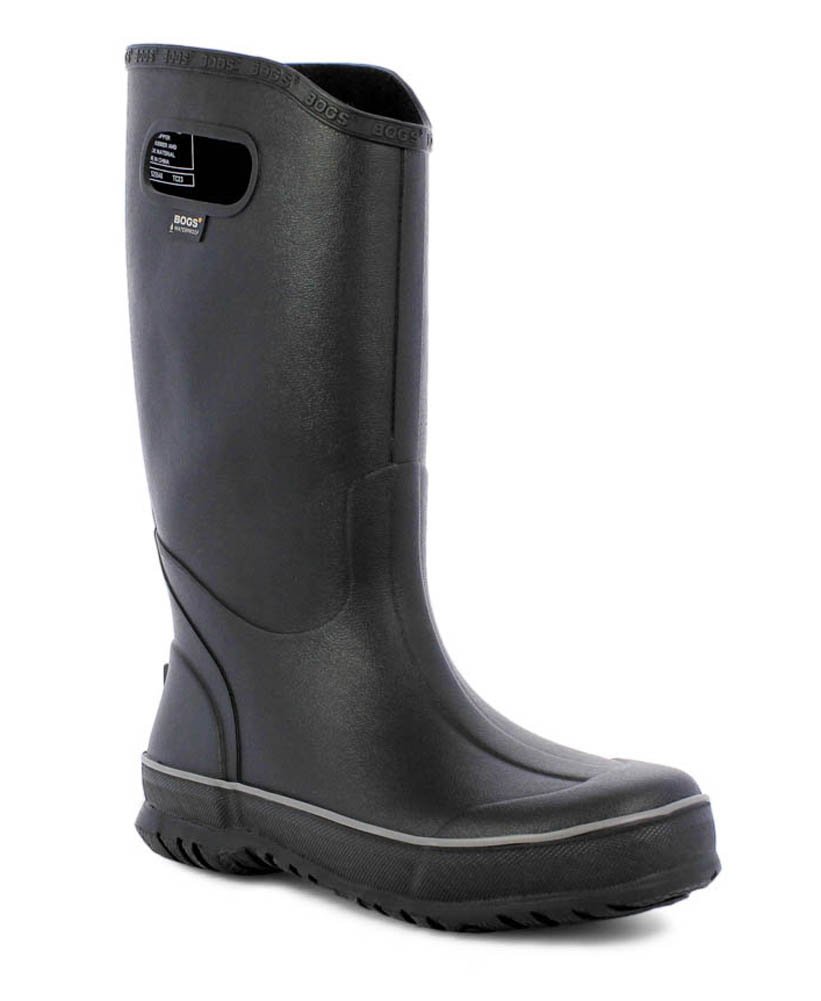 Bogs Men's Waterproof Rubber Rain Boot, Black, 10 D(M) US