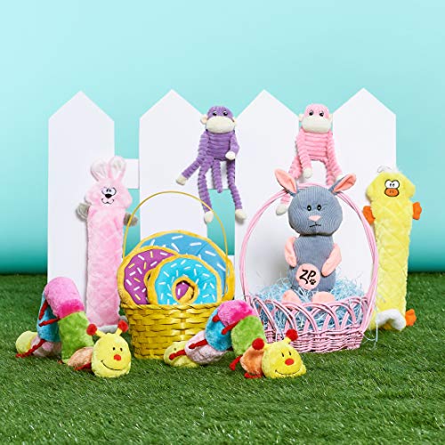 ZippyPaws - Spencer The Crinkle Monkey Dog Toy, Squeaker and Crinkle Plush Toy - Pink, Small