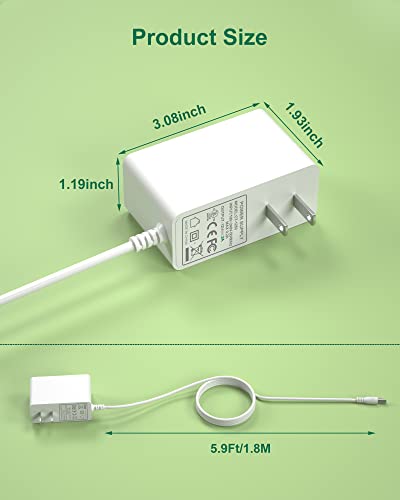 VHBW for 4moms mamaRoo Power Cord for 2/4 Infant Seat Charger, 2015 mamaRoo Infant Seat Bouncer, rockaRoo Baby Swing, OH-1048B1203000U Replacement mamaroo 12V AC Power Cord