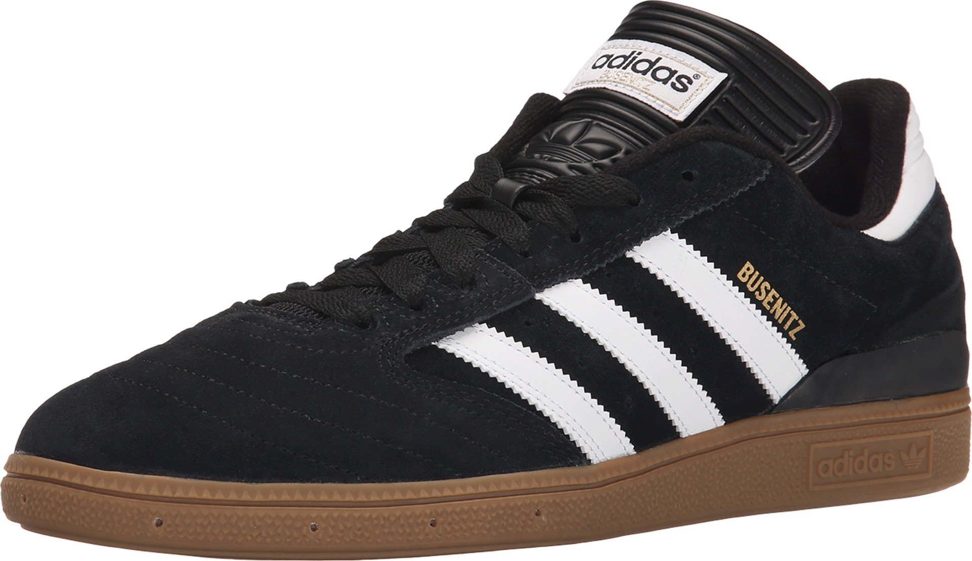 adidas Men's Busenitz Sneakers, Black/White/Metallic Gold, 9 Wide