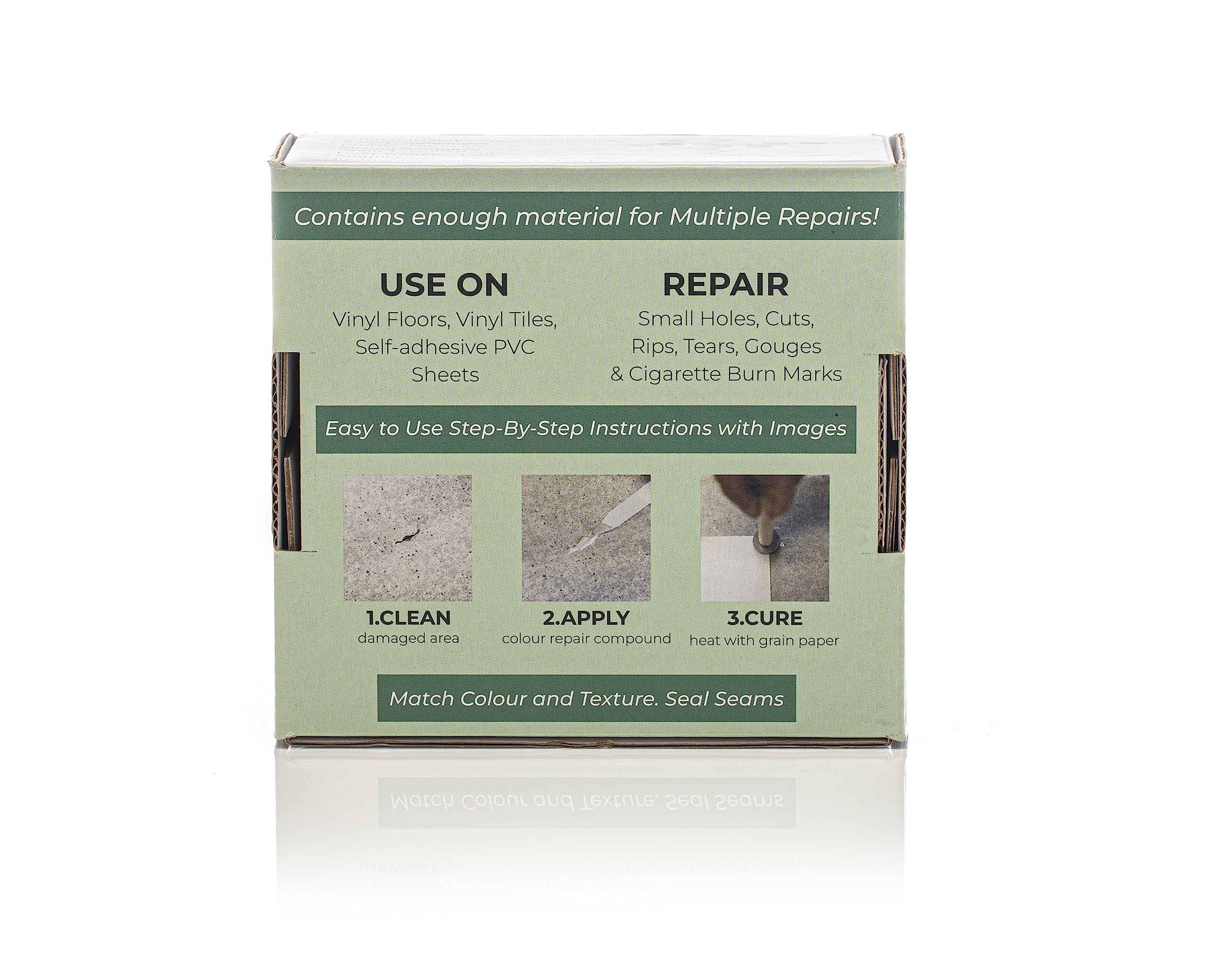 Glass Polish DIY Vinyl Floor & Vinyl Tile Repair Kit, Heat Cure for Small Holes, Cuts, Rips, Tears & Burn Marks