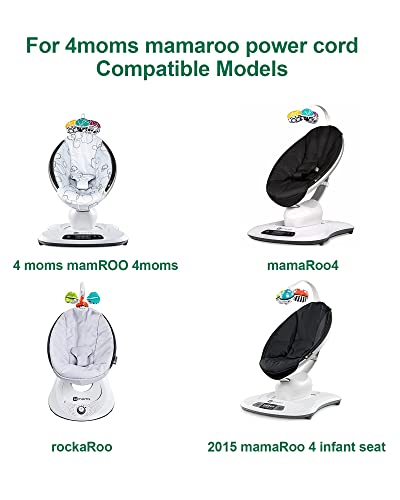 VHBW for 4moms mamaRoo Power Cord for 2/4 Infant Seat Charger, 2015 mamaRoo Infant Seat Bouncer, rockaRoo Baby Swing, OH-1048B1203000U Replacement mamaroo 12V AC Power Cord