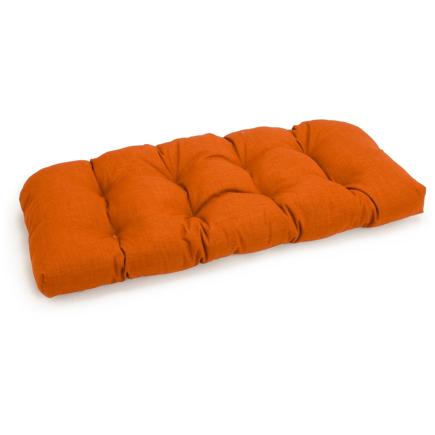 Blazing Needles Indoor/Outdoor Rounded Back Loveseat Cushion, 1 Count (Pack of 1), Tangerine Dream
