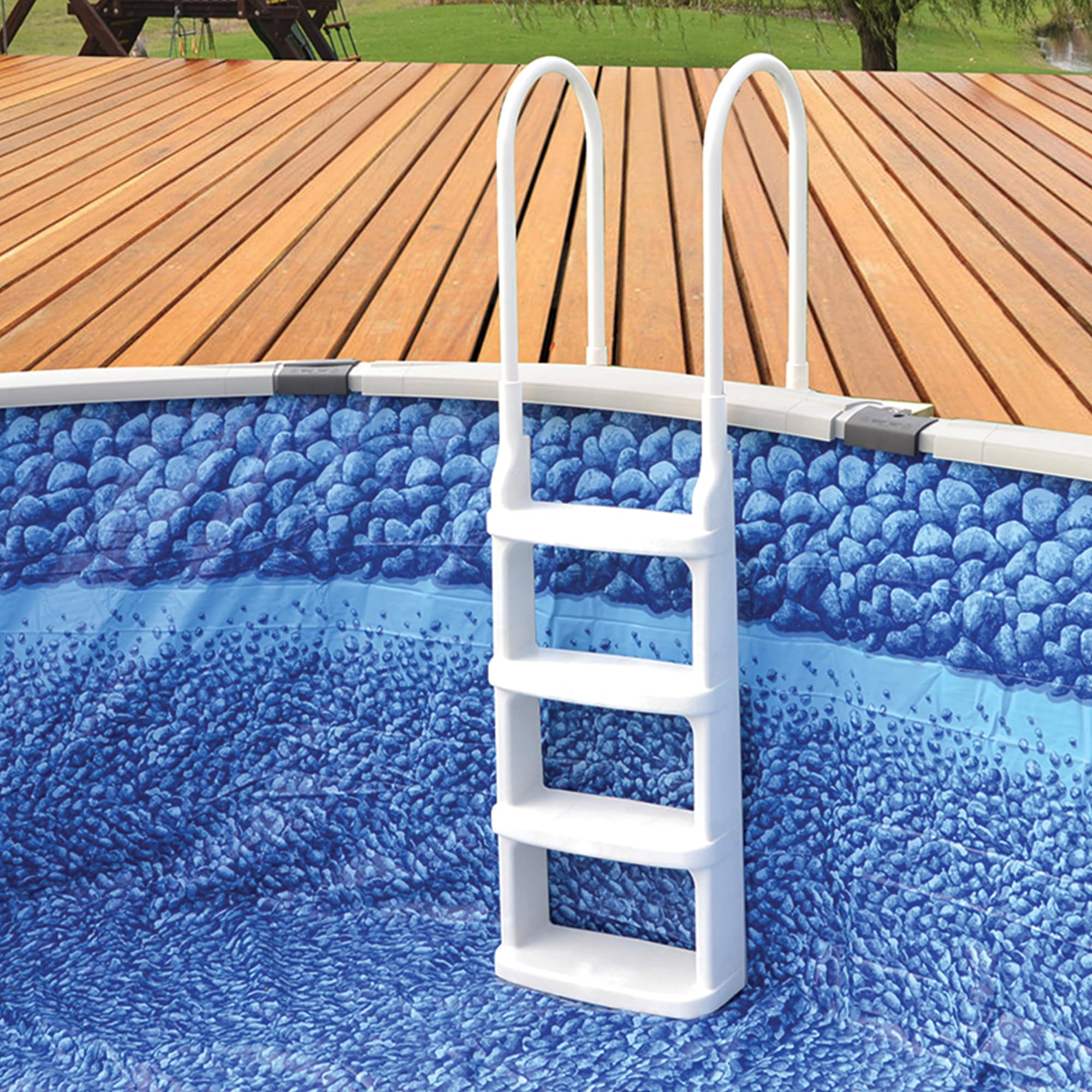 Main Access Above Ground Pool Ladder with Mat