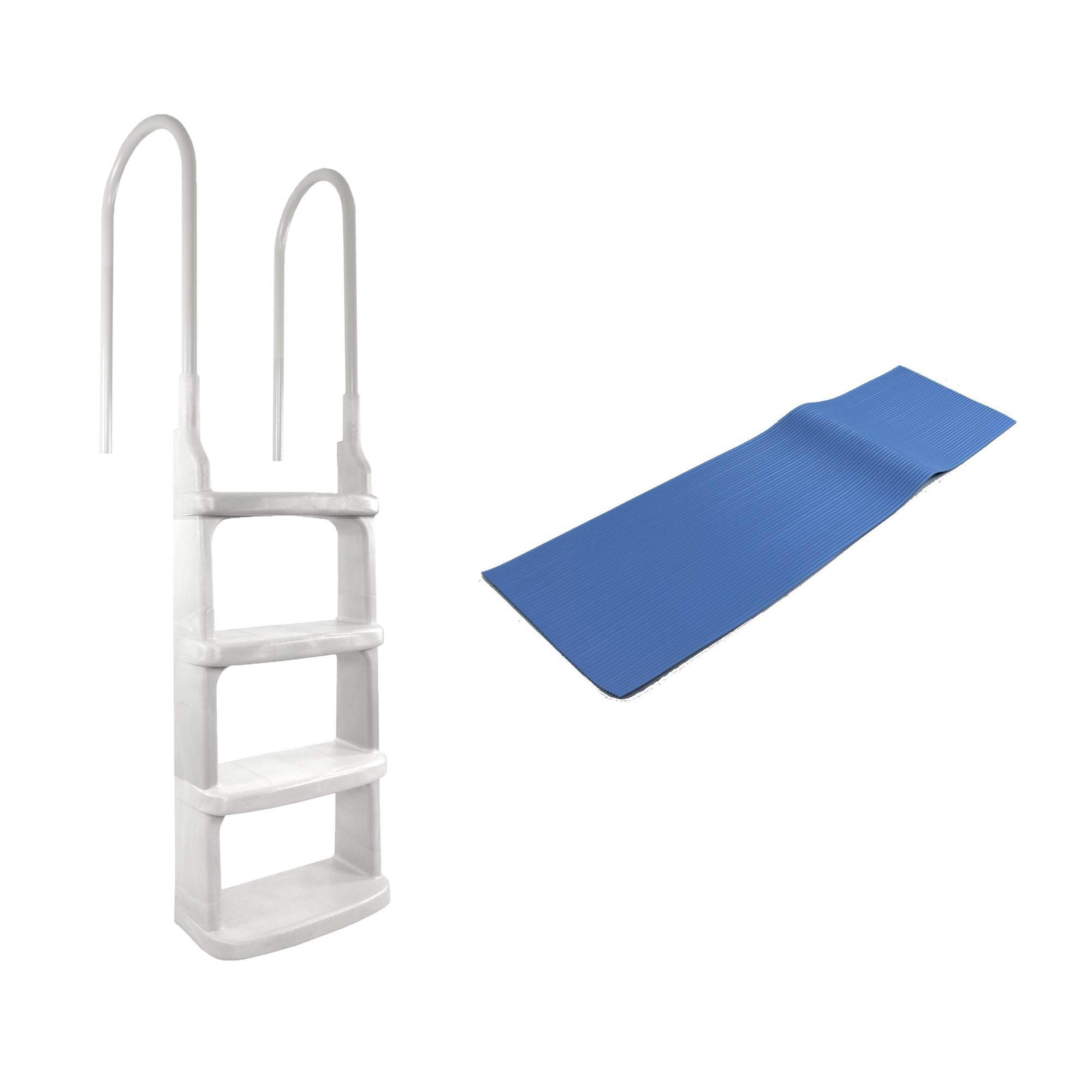Main Access Above Ground Pool Ladder with Mat