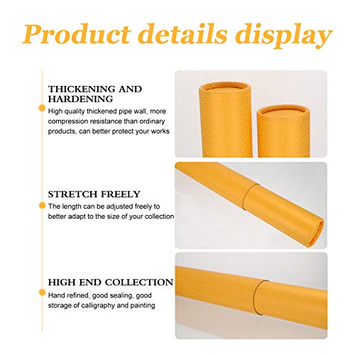 EXCEART Documents Storage Tubes Document Poster Tube Paper Storage Tube for Blueprints Prints Posters Targets Artworks and Drawings Yellow Drafting Tube