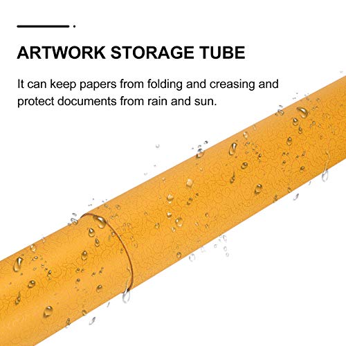 EXCEART Documents Storage Tubes Document Poster Tube Paper Storage Tube for Blueprints Prints Posters Targets Artworks and Drawings Yellow Drafting Tube
