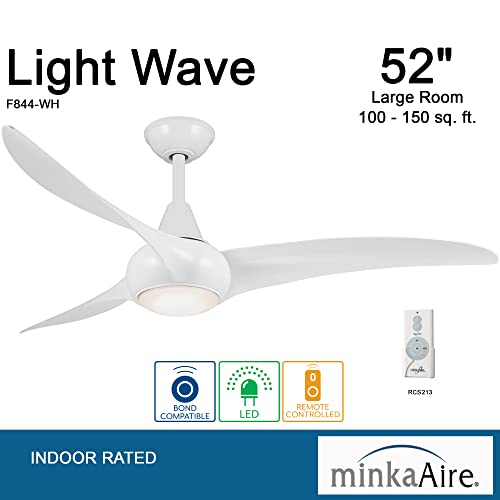Minka-Aire F844-WH, Light Wave, 52" Ceiling Fan, White