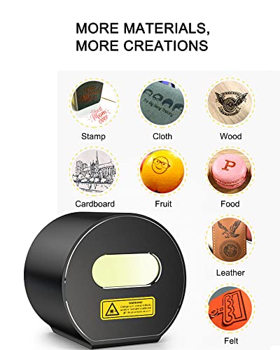 LaserPecker 1 Laser Engraver, Mini Engraving Machine Portable Laser Etcher, Compressed Spot High Precision Grabadora Laser with Laser Safety Glasses - Black