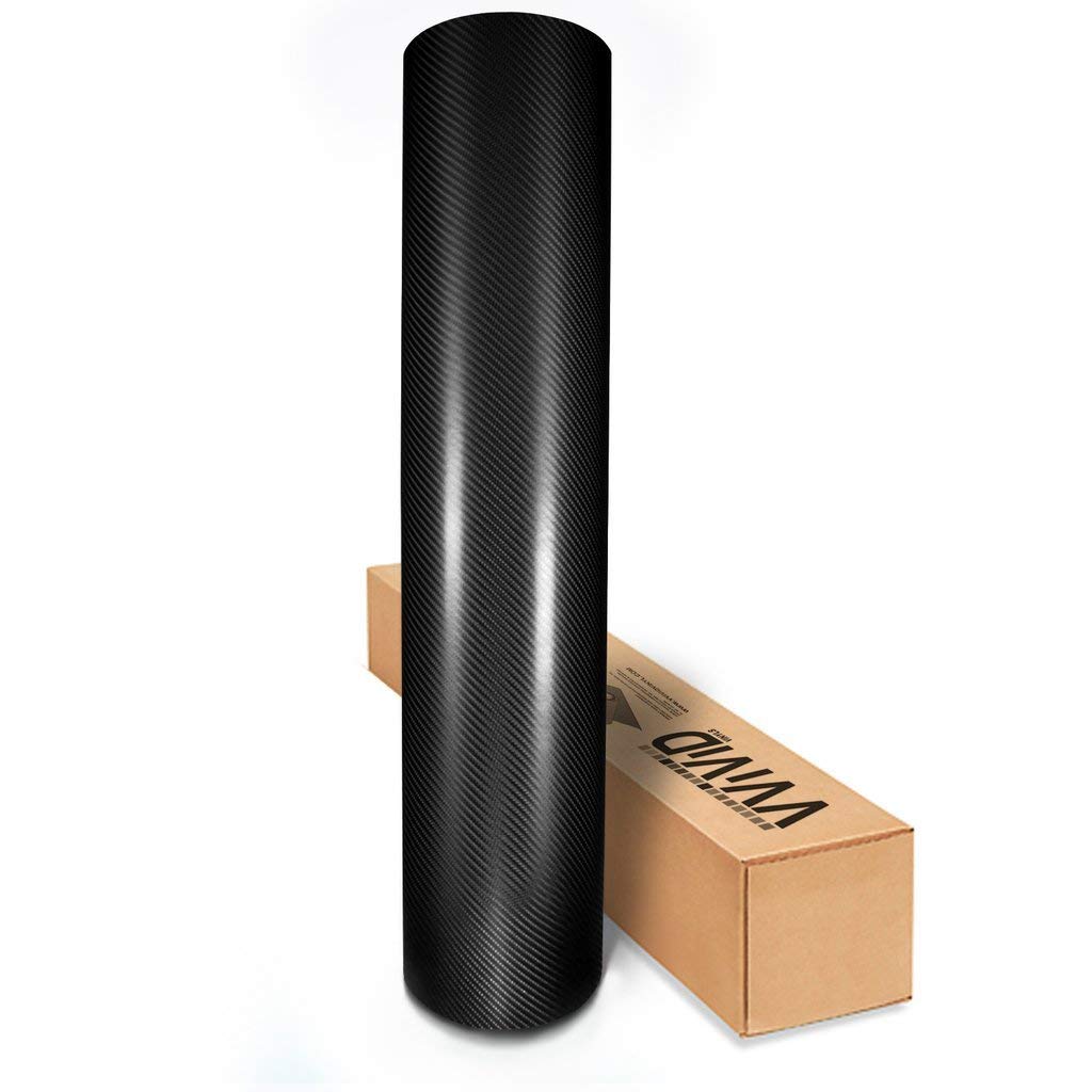 VViViD Black True R Carbon Fiber Vinyl Wrap Roll with Air Release Technology (1 Foot by 5 Foot)