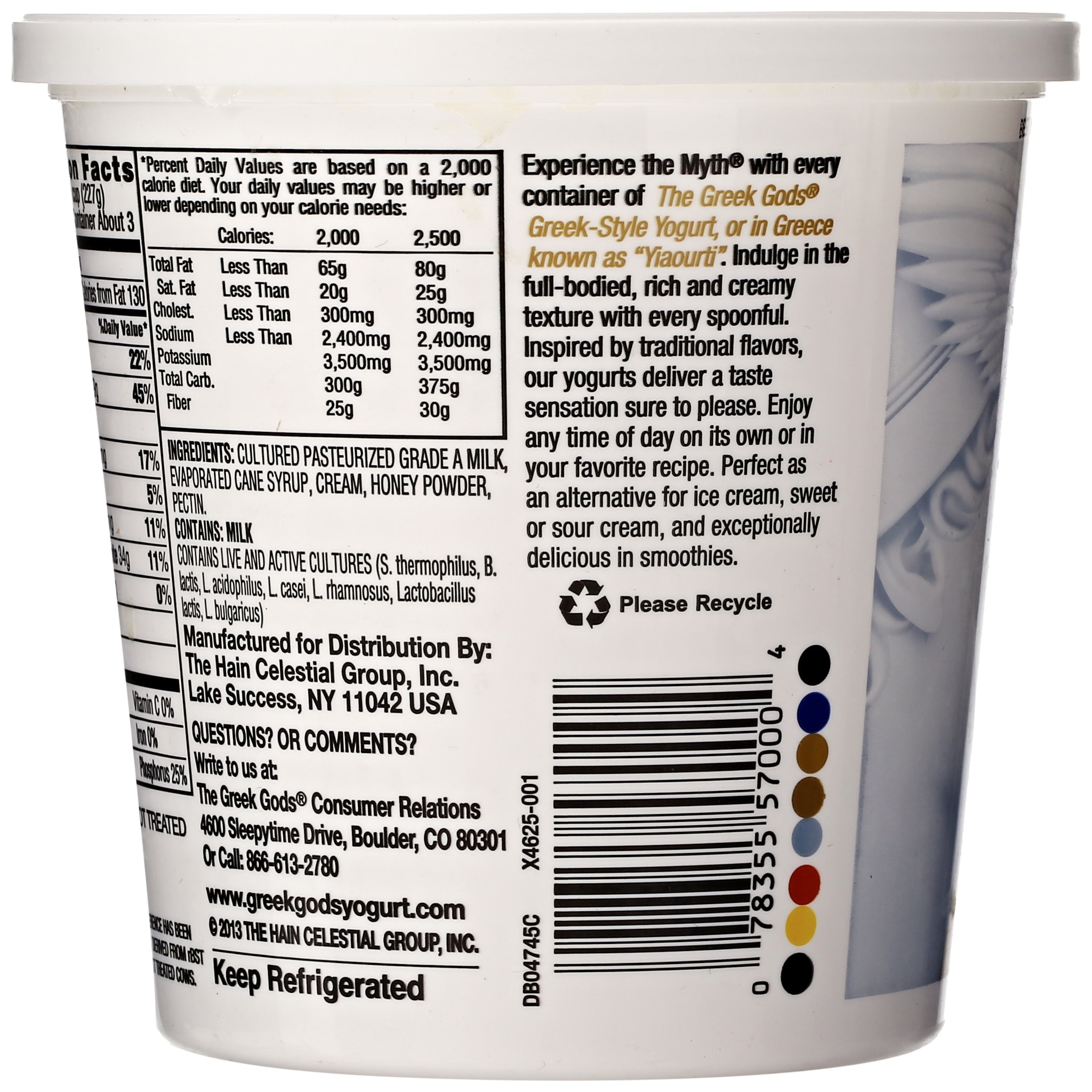 The Greek Gods Greek Yogurt, Honey, 24 oz