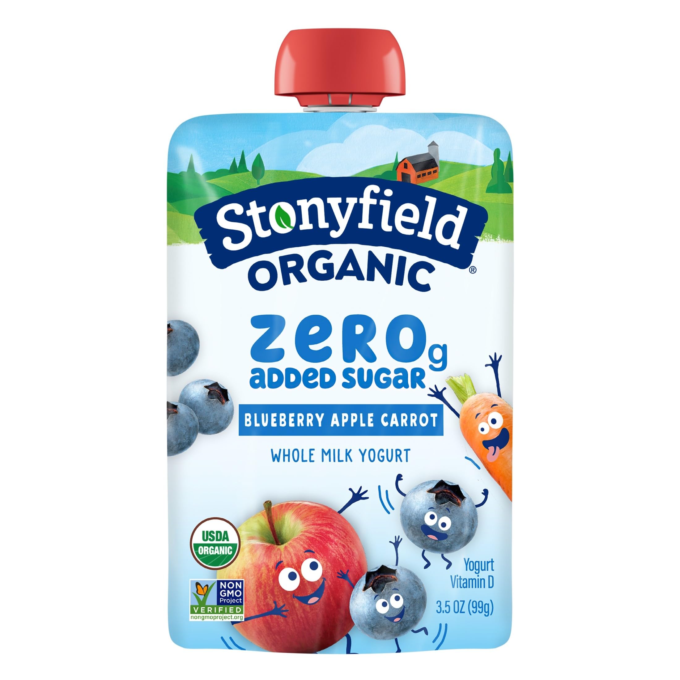 Stonyfield Farm, Yogurt Pouch Blueberry Apple Carrot Organic, 3.5 Ounce