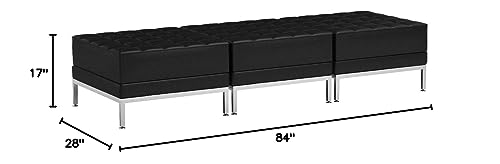 Flash Furniture HERCULES Imagination Series Black LeatherSoft Three Seat Bench