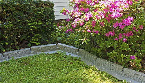 Emsco Group 2032HD Bedrocks Trim-Free Gray, 20 Feet β Natural Stacked Slate Design Garden Lawn Edging