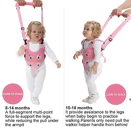 ORANGEHOME Baby Walker, Toddler Walking Harness Assistant, Handheld Walk Helper Babies, Safety Harnesses Breathable Help Stand Up&Walk Learning Helper for 7-24 Month Infant Activity-Pink